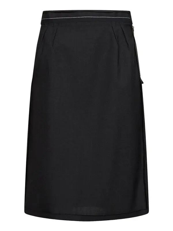 MAISON MARGIELA Reversed Wool Midi Skirt - Multicolor