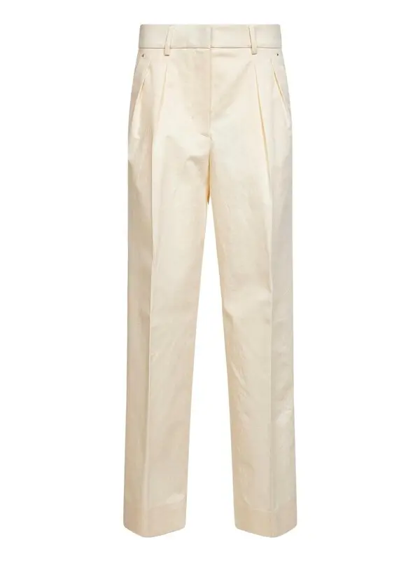 Moncler Cotton Gabardine Wide-leg Tailored Trousers - Multicolor