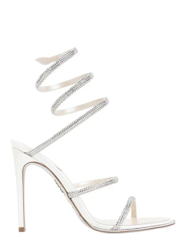 Rene Caovilla Crystal-embellished Satin Sandals - Multicolor