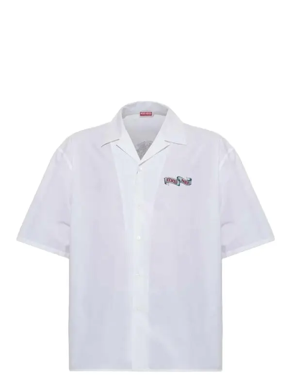 Kenzo Short-sleeved Shirt With Tiger Print - White