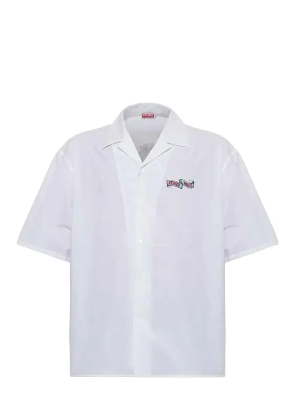 Kenzo Short-sleeved Shirt With Tiger Print - White