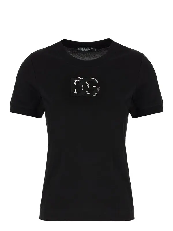 Dolce & Gabbana Logo Embellished Short Sleeve T-shirt - Multicolor