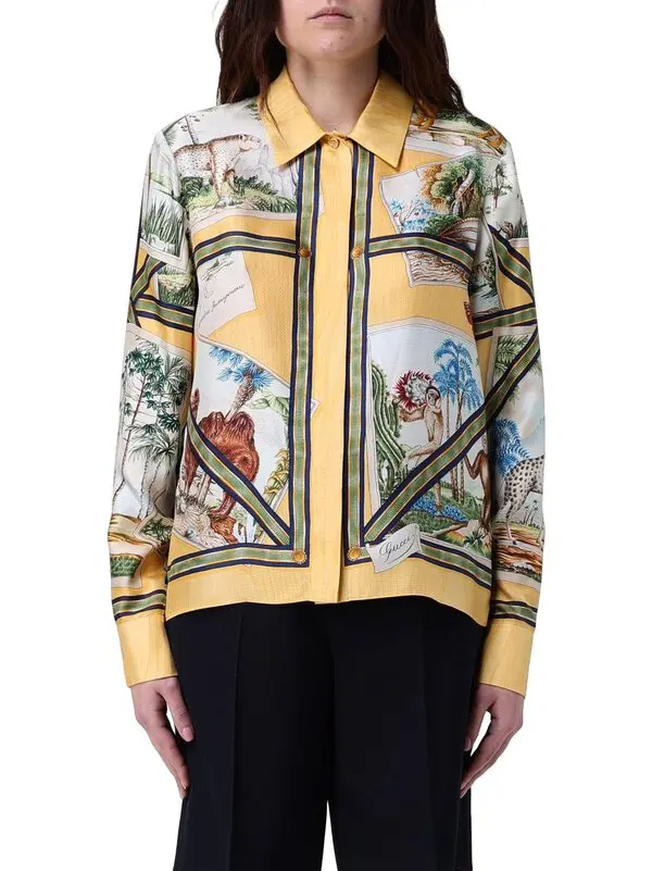 Gucci Silk Shirt With Graphic Print - Yellow