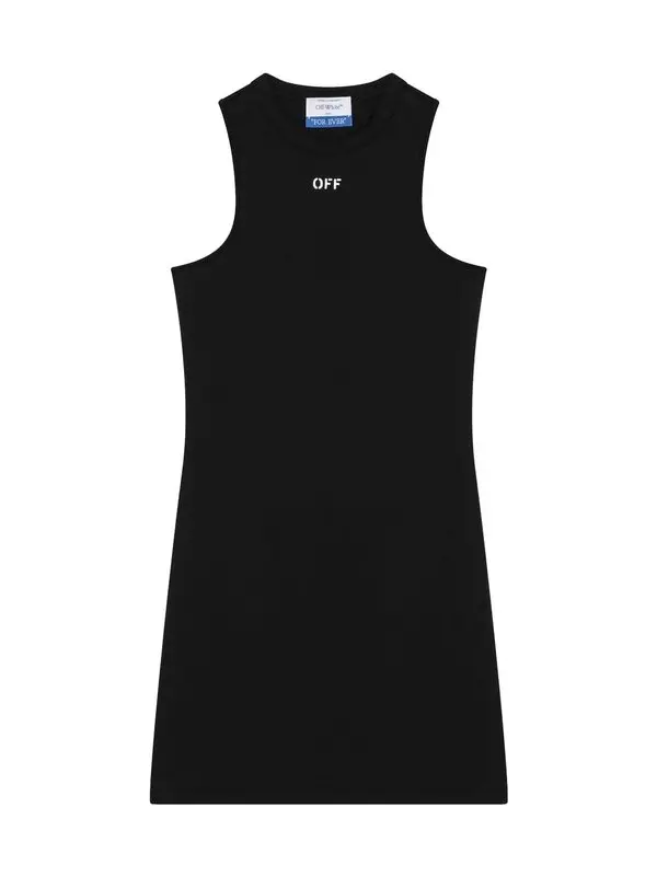 Off-White Mini Dress With Logo - Black