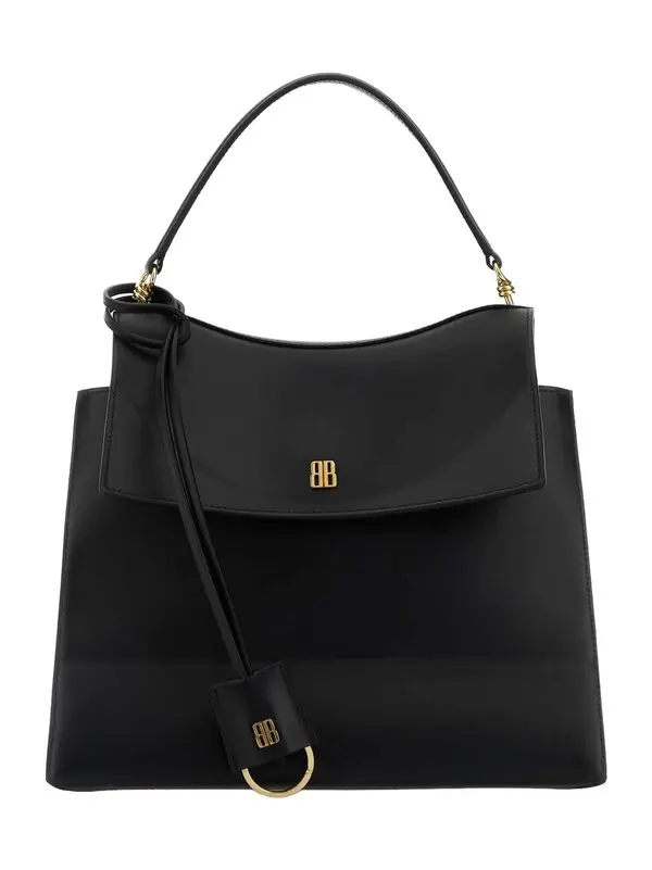 Balenciaga Leather Medium Nano Handbag - Black