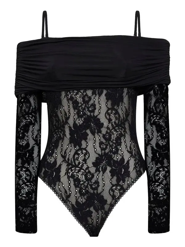 Zimmermann Black Lace Rebellion Bodysuit - Multicolor