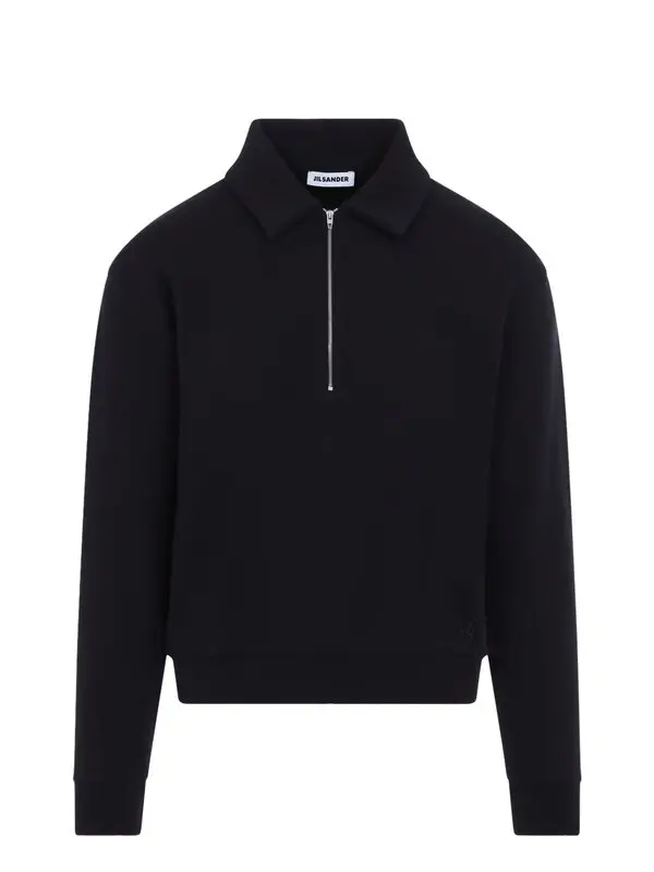 JIL SANDER Half Zip Sweatshirt - Blue
