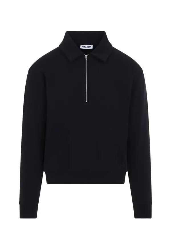 JIL SANDER Half Zip Sweatshirt - Blue