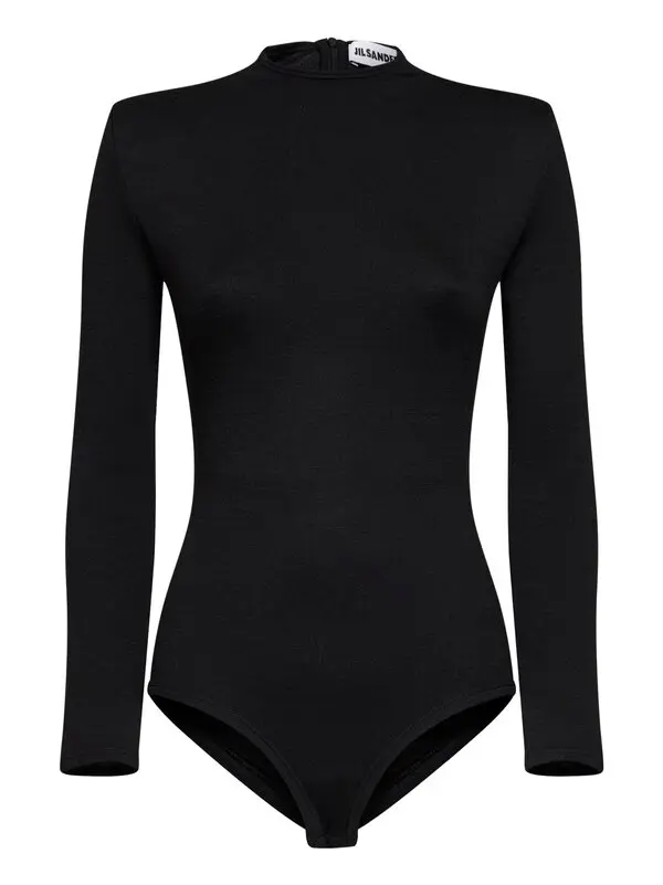 JIL SANDER Compact Wool Knit Fitted Bodysuit - Multicolor