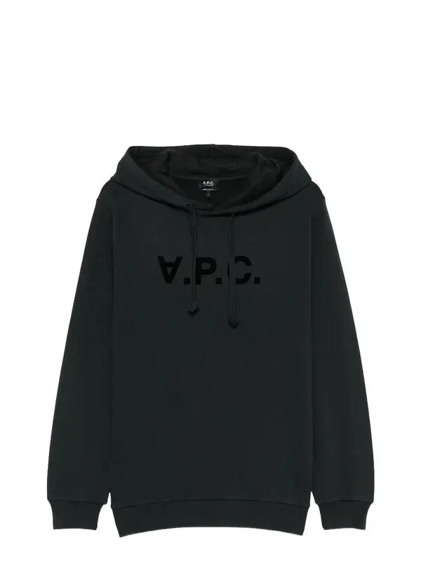 A.p.c. Cotton Hooded Sweatshirt - Black