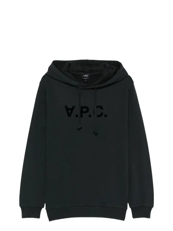 A.p.c. Cotton Hooded Sweatshirt - Black