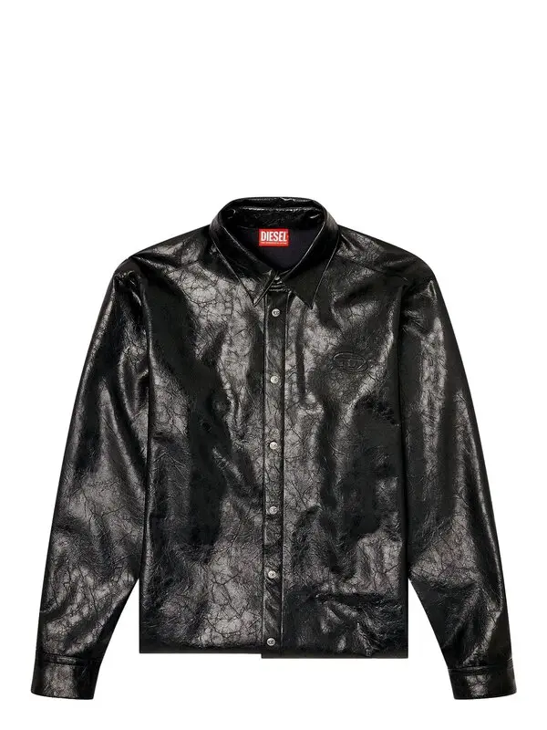 DIESEL® S-simply-qmbu Faux-leather Shirt - Multicolor