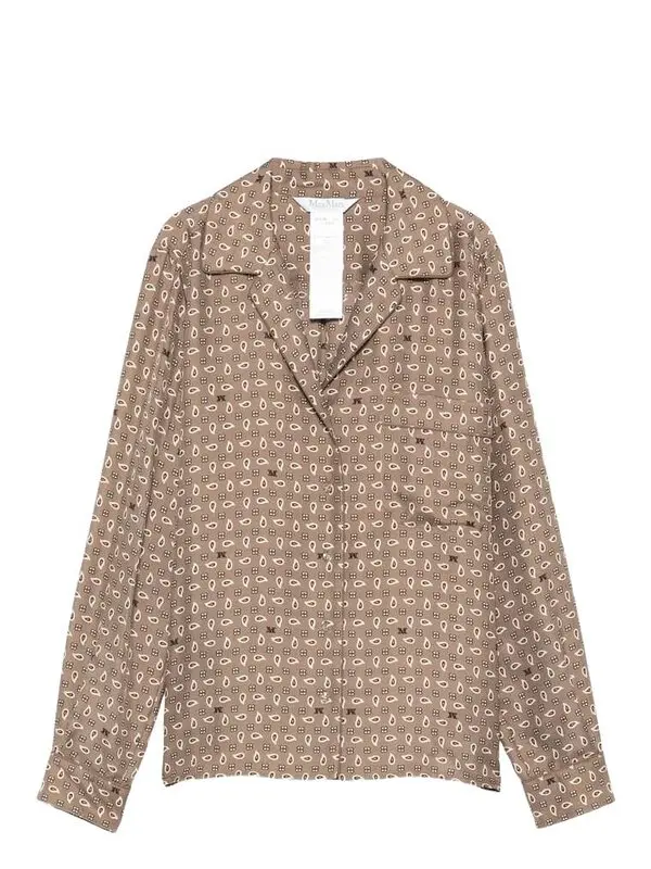 Max Mara Printed Silk Shirt - Brown