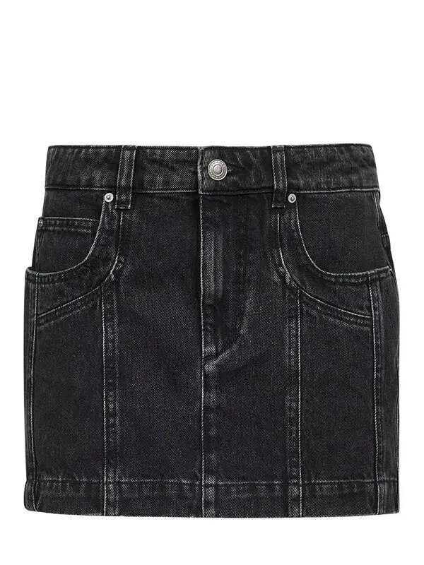 Isabel Marant Étoile Marant Black Faded Denim Juana Mini Skirt - Multicolor