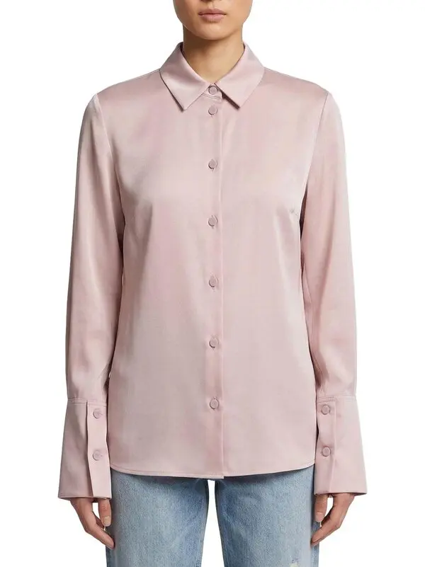 Max Mara Classic Stretch Silk Shirt - Pink