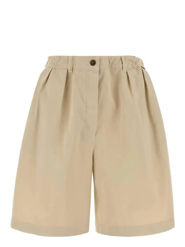 Prada Sand Gabardine Bermuda Shorts - Brown