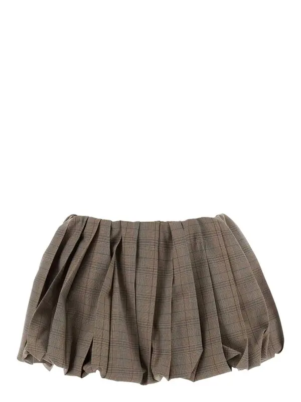 Miu Miu Embroidered Wool Mini Skirt - Multicolor