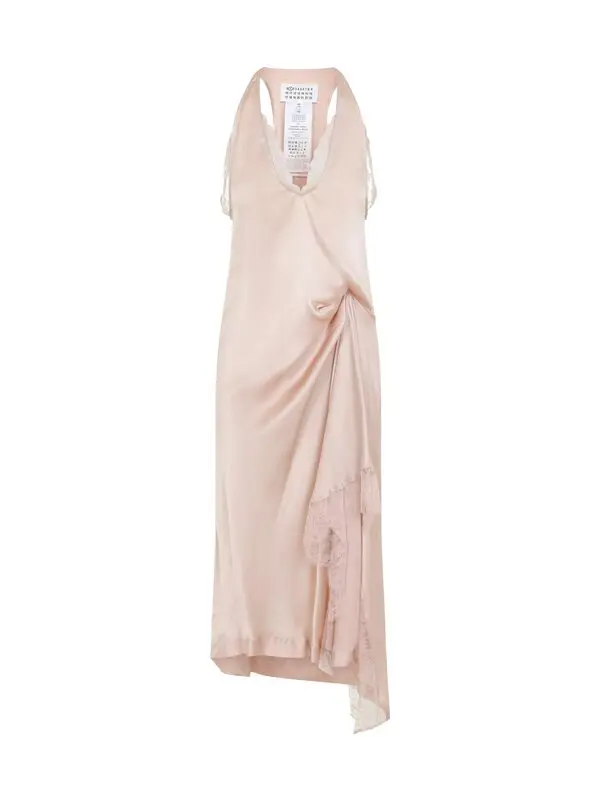 MAISON MARGIELA Maison Margela Lace Slip Midi Dress - Multicolor