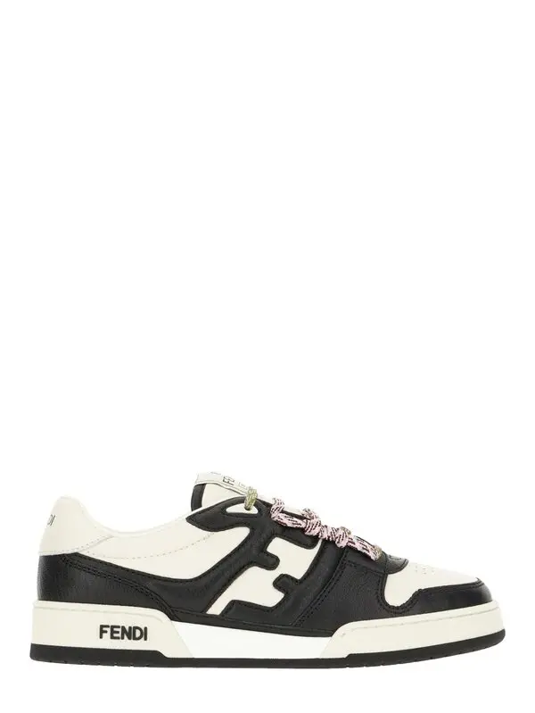 Fendi Leather Lace-up Sneakers - Multicolor