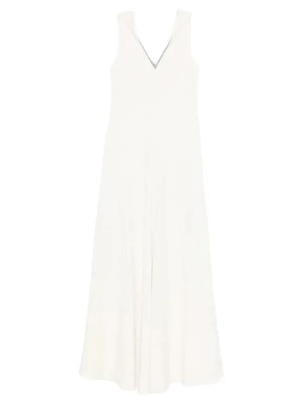 Brunello Cucinelli Sleeveless A-line Floor-length Dress - Cream