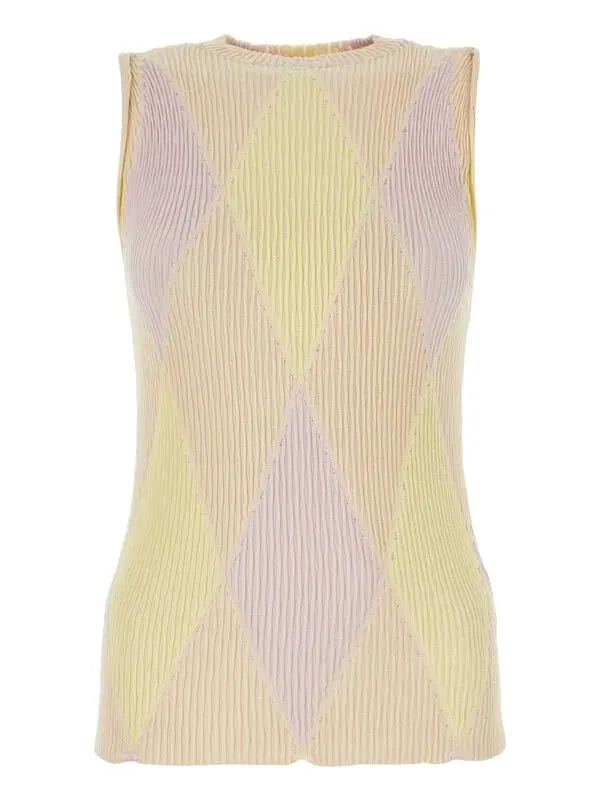 Burberry Embroidered Cotton Blend Top - Multicolor