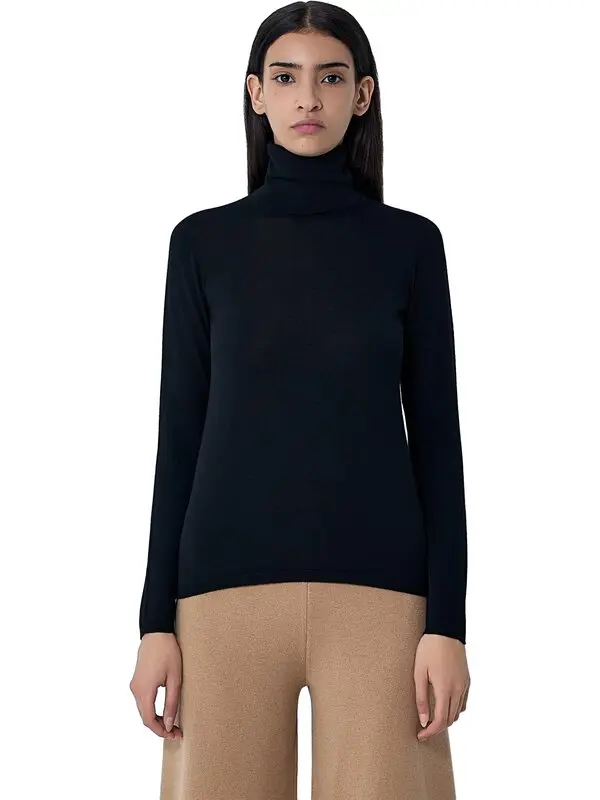 Max Mara Wool Turtleneck Sweater - Black