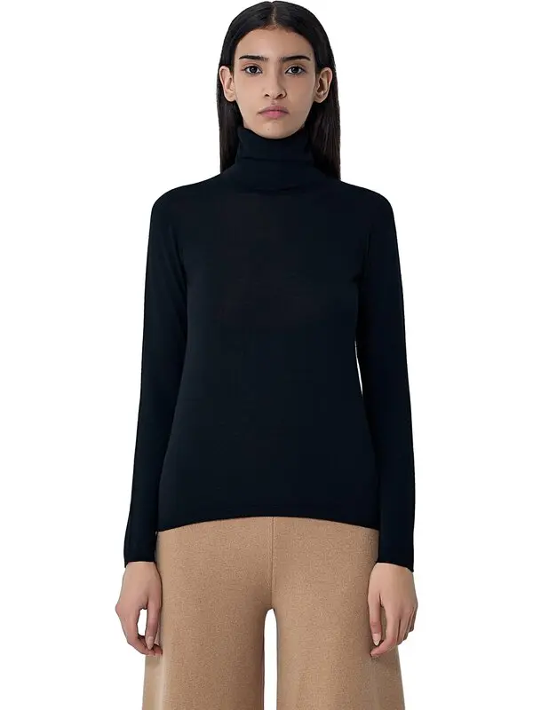 Max Mara Wool Turtleneck Sweater - Black