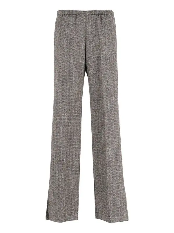 FORTE_FORTE Jaspe Chevron Trousers - Black