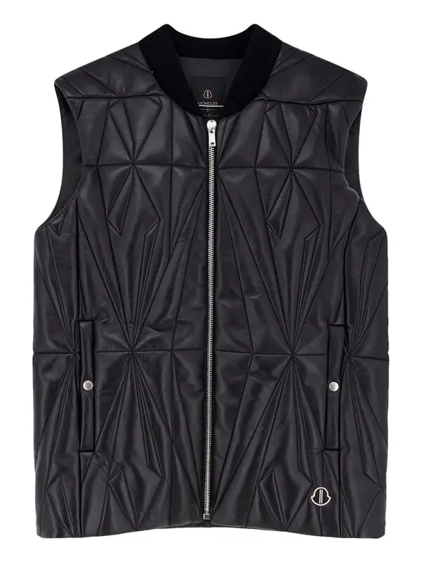 Moncler Rick Owens Geocamo Flight Leather Vest - Black