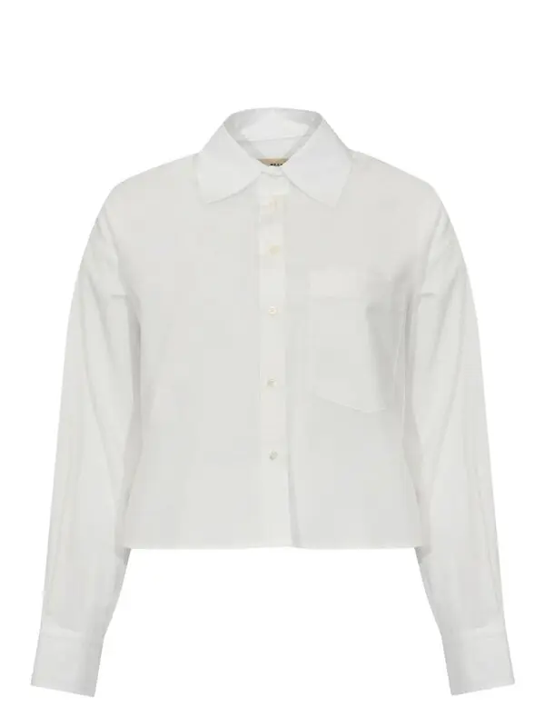 Max Mara Cropped Striped Cotton Shirt - White