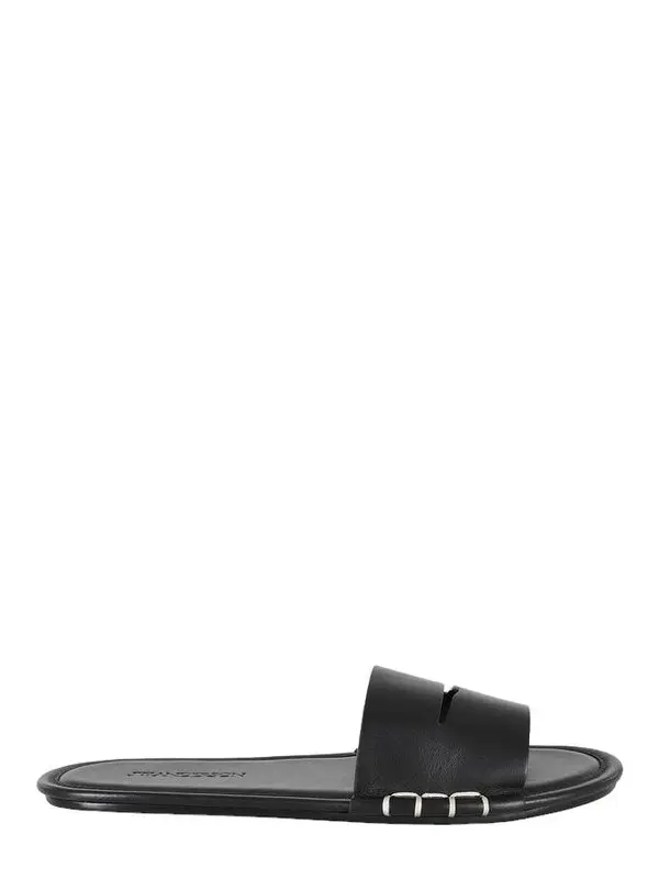 JW Anderson Calf Leather Slip-on Flat Sandals - Black