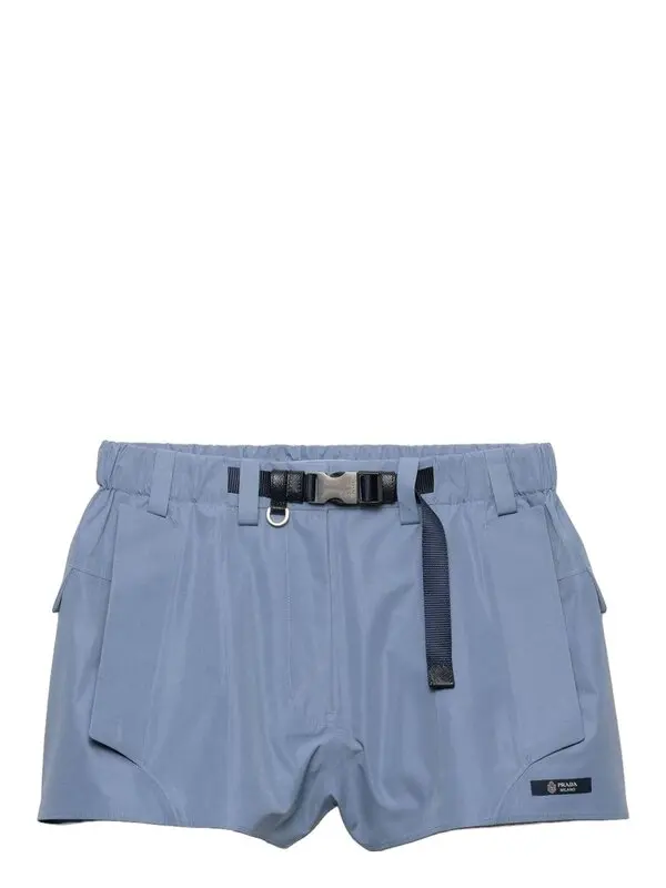 Prada Re-nylon Shorts With Belt - Blue