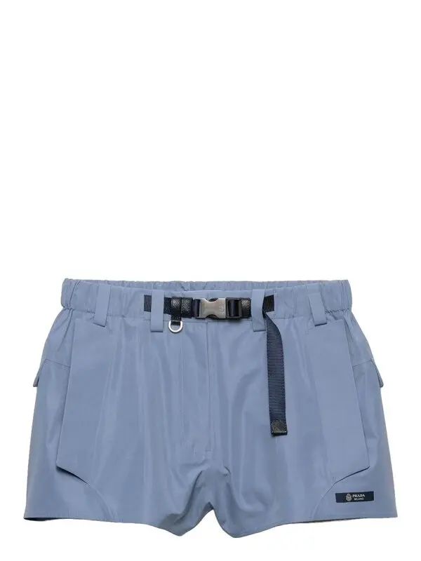 Prada Re-nylon Shorts With Belt - Blue