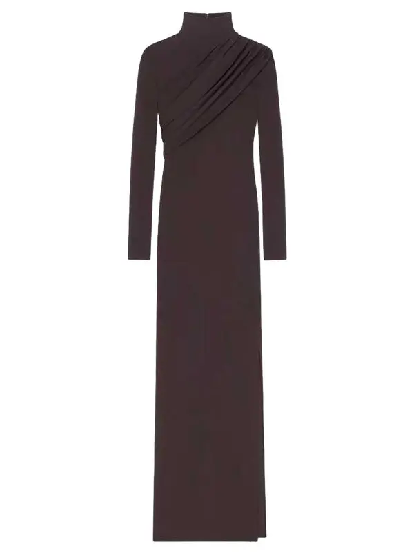 COURREGES Long Jersey Dress With Cable-knit Details - Red