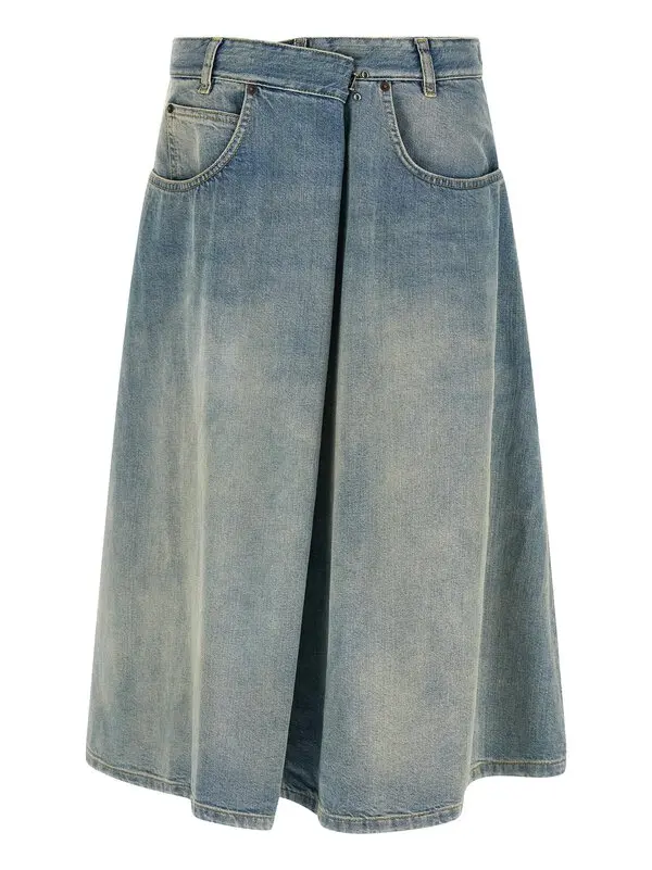 MAISON MARGIELA Denim Wrap Midi Skirt - Blue