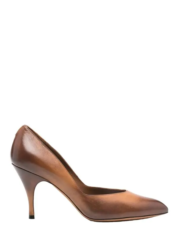 Miu Miu Vintage-effect Leather Pumps - Brown