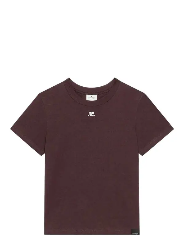 COURREGES Embroidered Logo T-shirt - Red