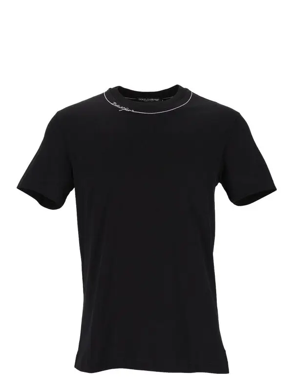 Dolce & Gabbana Cotton T-shirt With Embroidery - Black