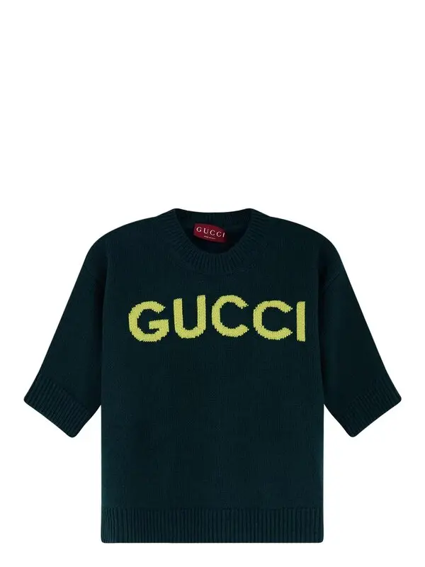 Gucci Wool Sweater With Frontal Logo Embroidery - Multicolor