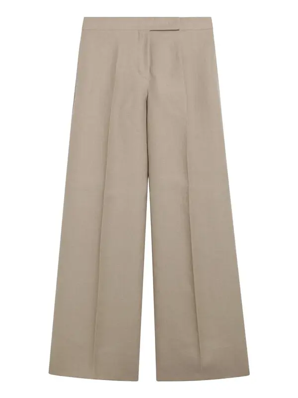 Max Mara Regular-fit Linen Natte Trousers In Sand - Cream
