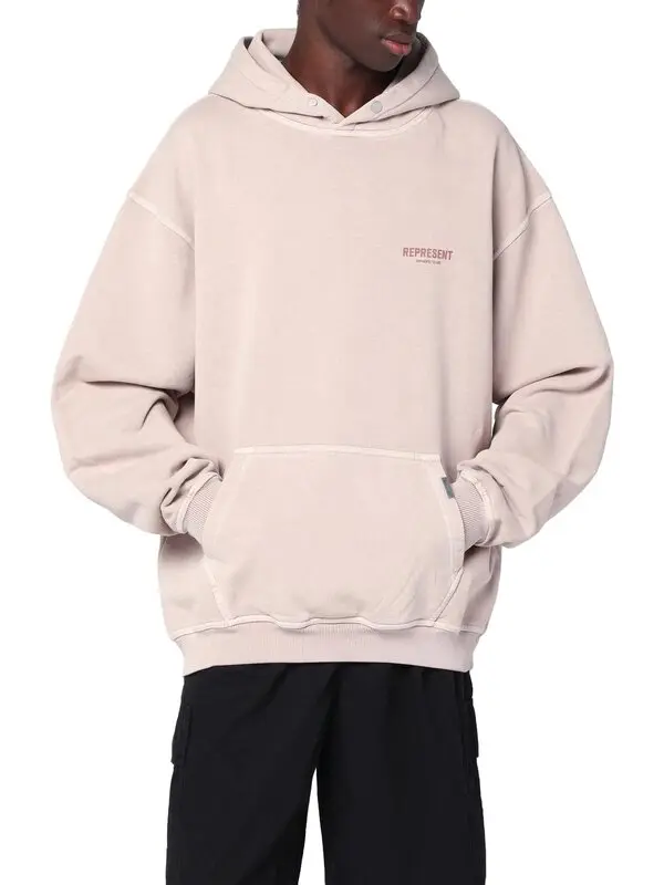REPRESENT Oversized Hooded Sweatshirt - Pink