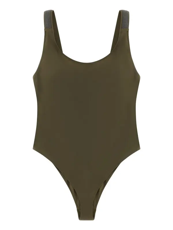 Brunello Cucinelli Precious Details One-piece Swimsuit - Green