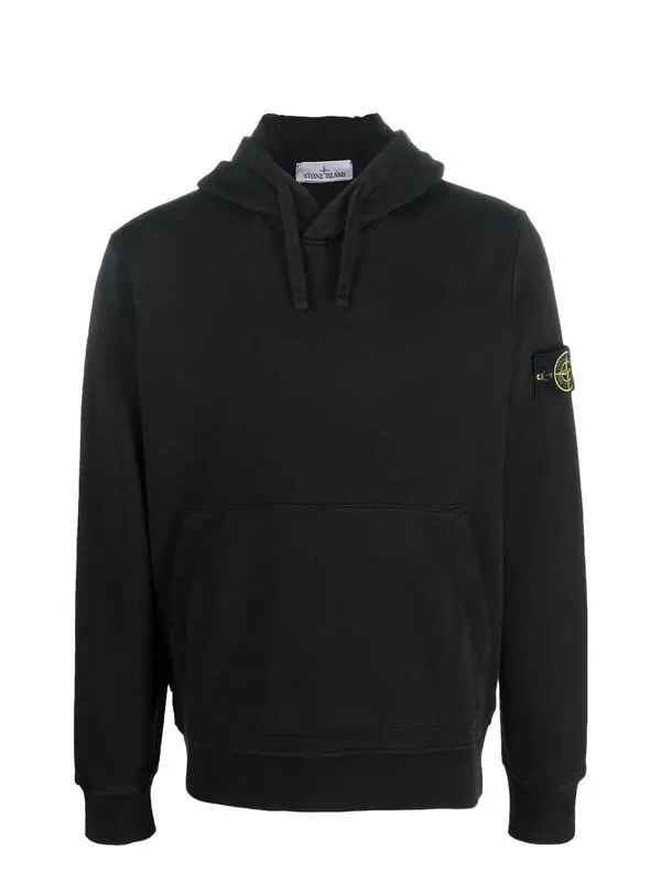 Stone Island Logo-patch Hoodie - Black
