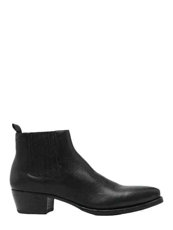 Prada Leather Pointed Toe Chelsea Boots - Black