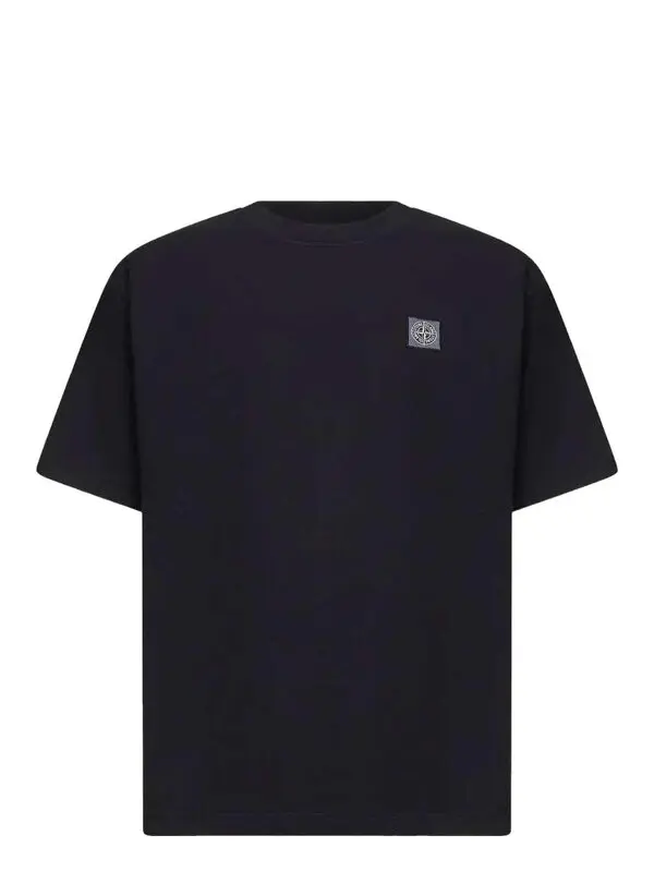 Stone Island T-shirt With Logo Patch - Black