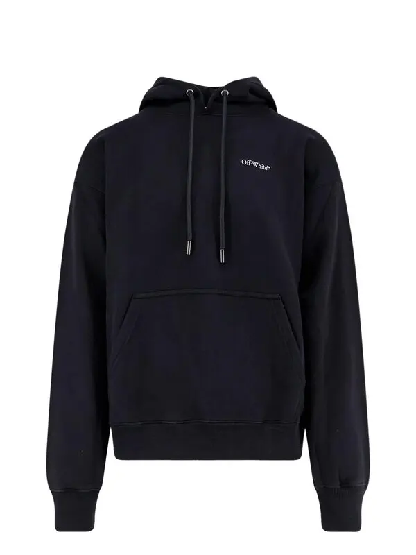 Off-White Cotton Hoodie - Black