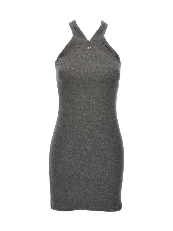 COURREGES Criss Cross Mini Dress - Gray