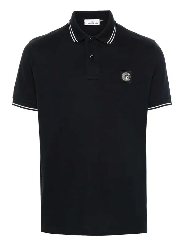 Stone Island Compass Patch Polo Shirt - Blue