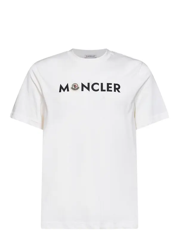 Moncler White Cotton Jersey Logoed T-shirt - Multicolor
