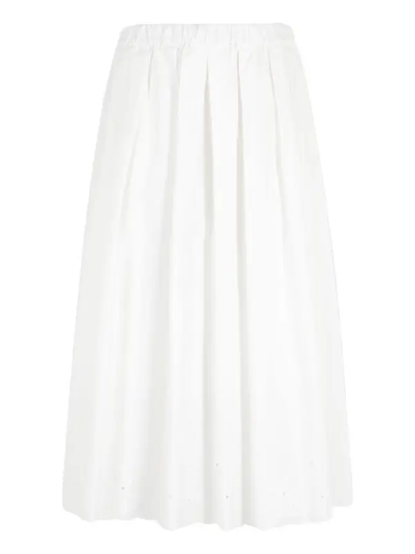 Max Mara Poplin Midi Skirt - White